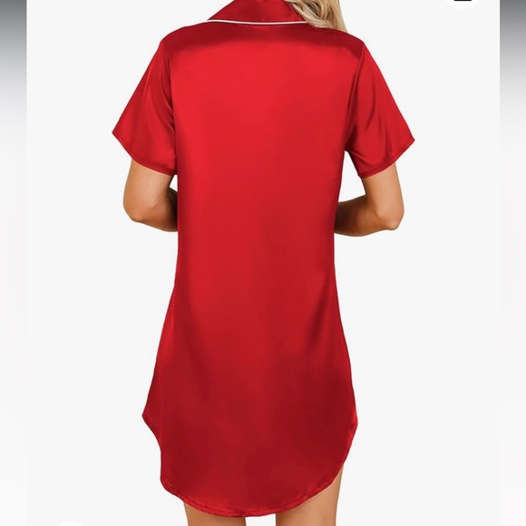Intimates & Sleepwear | Red Satin Button Down Nightgown | Poshmark